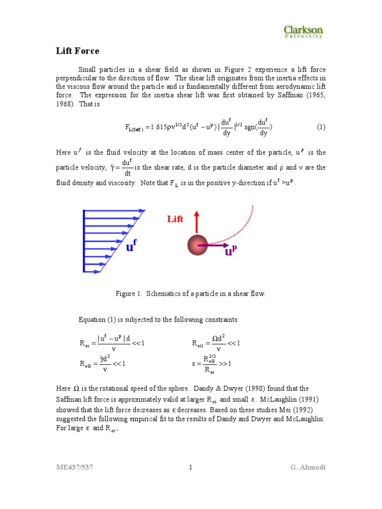 Lift Force | PDF | Lift (Force) | Fluid Dynamics