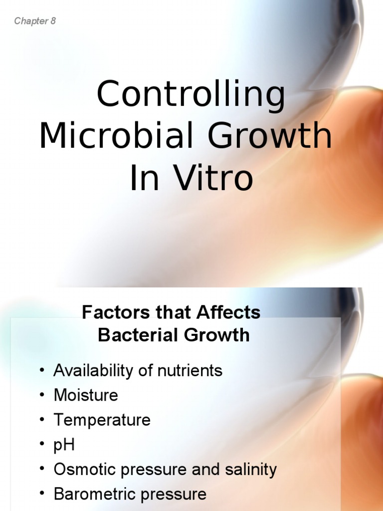 Controlling Microbial Growth In Vitro | PDF | Growth Medium | Disinfectant
