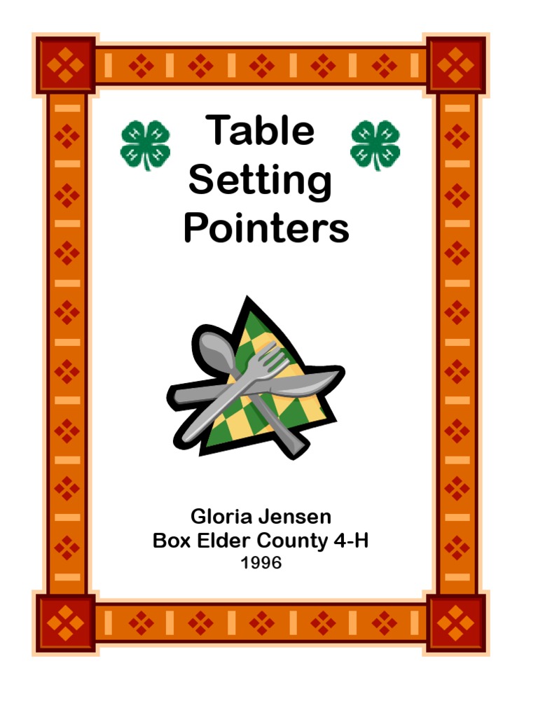 Table Setting Pointers | PDF | Tableware | Domestic Implements