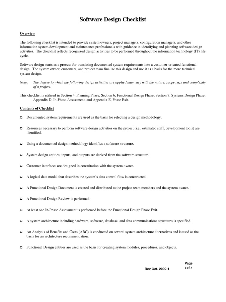 Software Design Checklist 01 | Systems Design | Data Model
