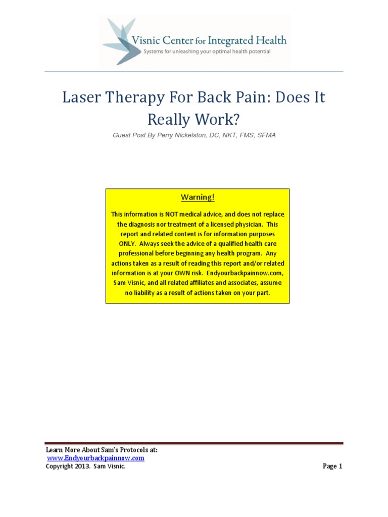 Laser Therapy For Back Pain | PDF | Healing | Back Pain