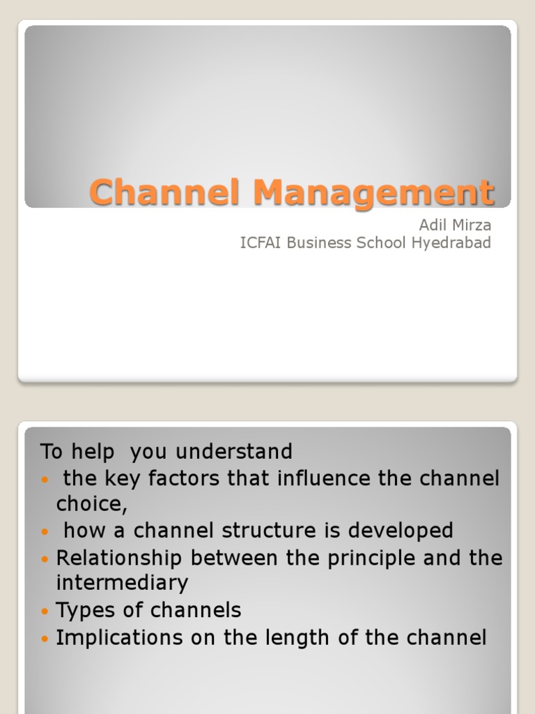 Effective Channel Management Strategies | PDF | Distribution (Business ...