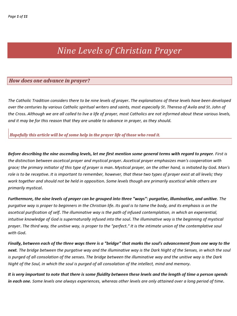 Nine Levels of Prayer-Reformatted - Sheila | Download Free PDF | Prayer ...