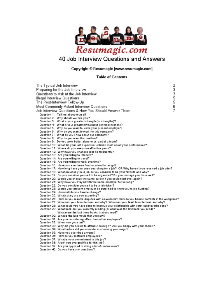 40 Interview Questions | PDF