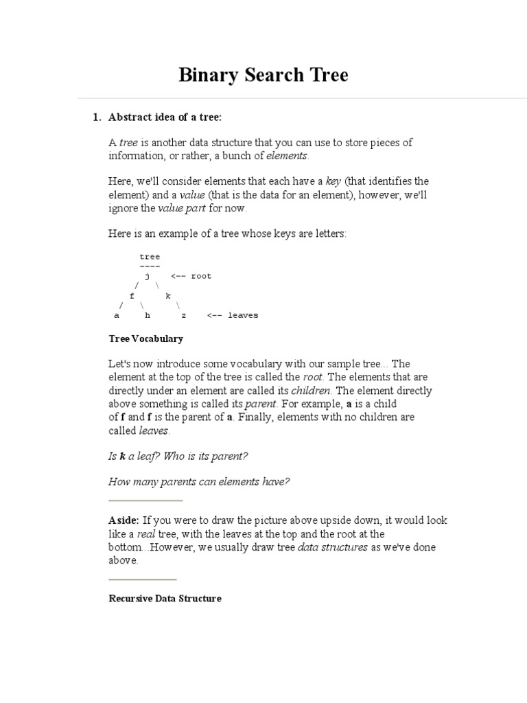 Binary Search Tree | PDF | Pointer (Computer Programming) | Algorithms And Data Structures