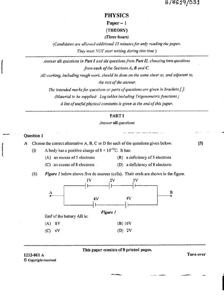 ISC Physics 2012 | PDF