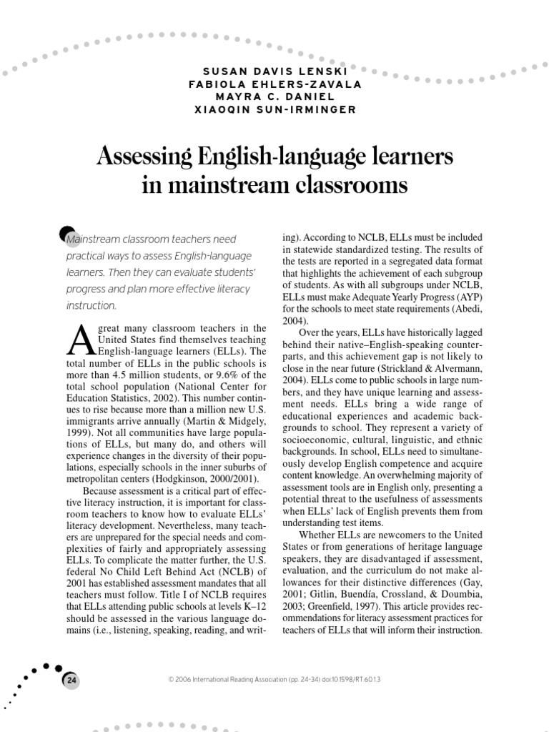 Assessing English-Language Learners | PDF | Educational Assessment ...