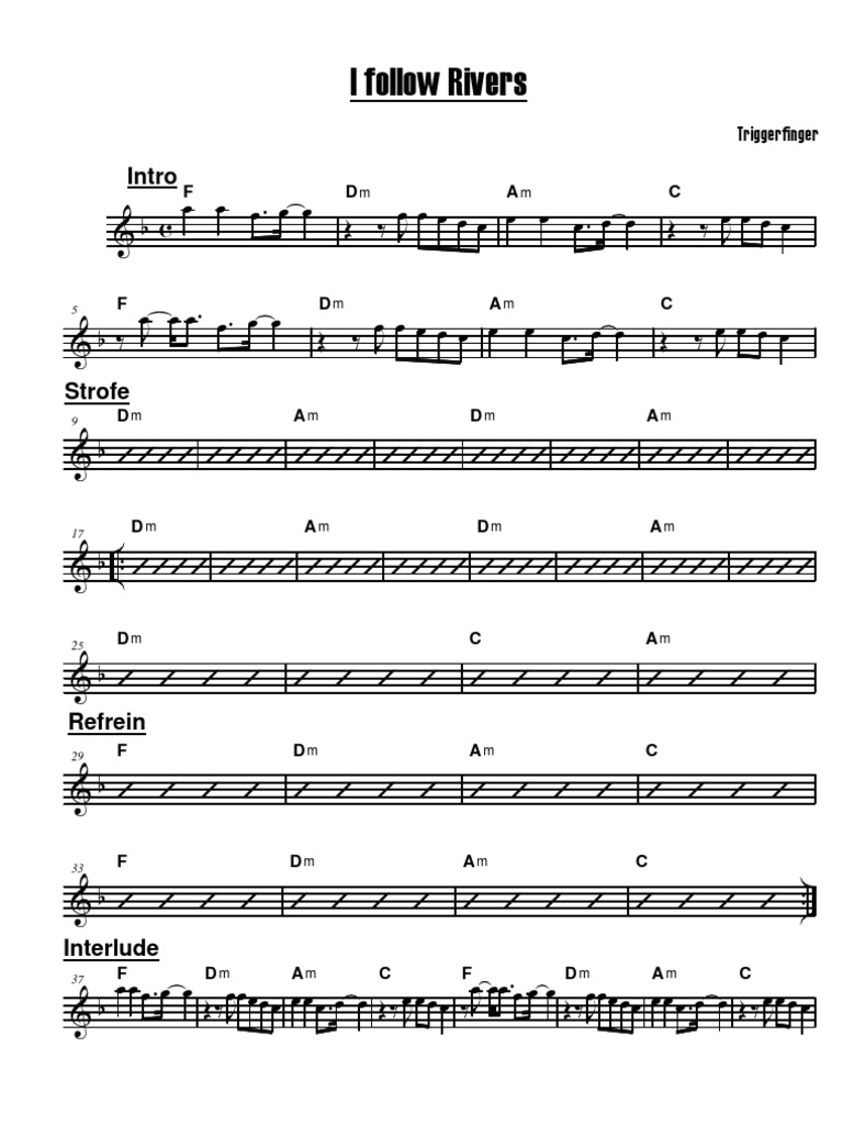 Triggerfinger I Follow Rivers in F PDF | PDF