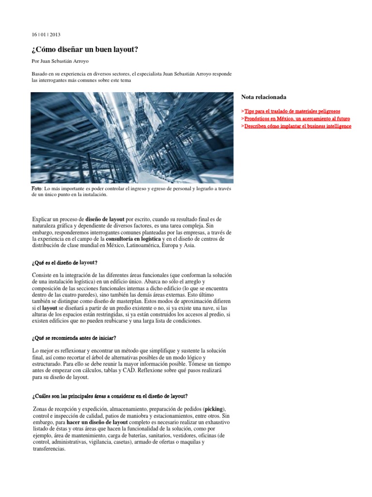 Cómo Diseñar Un Buen Layout | PDF | Diseño | Logística