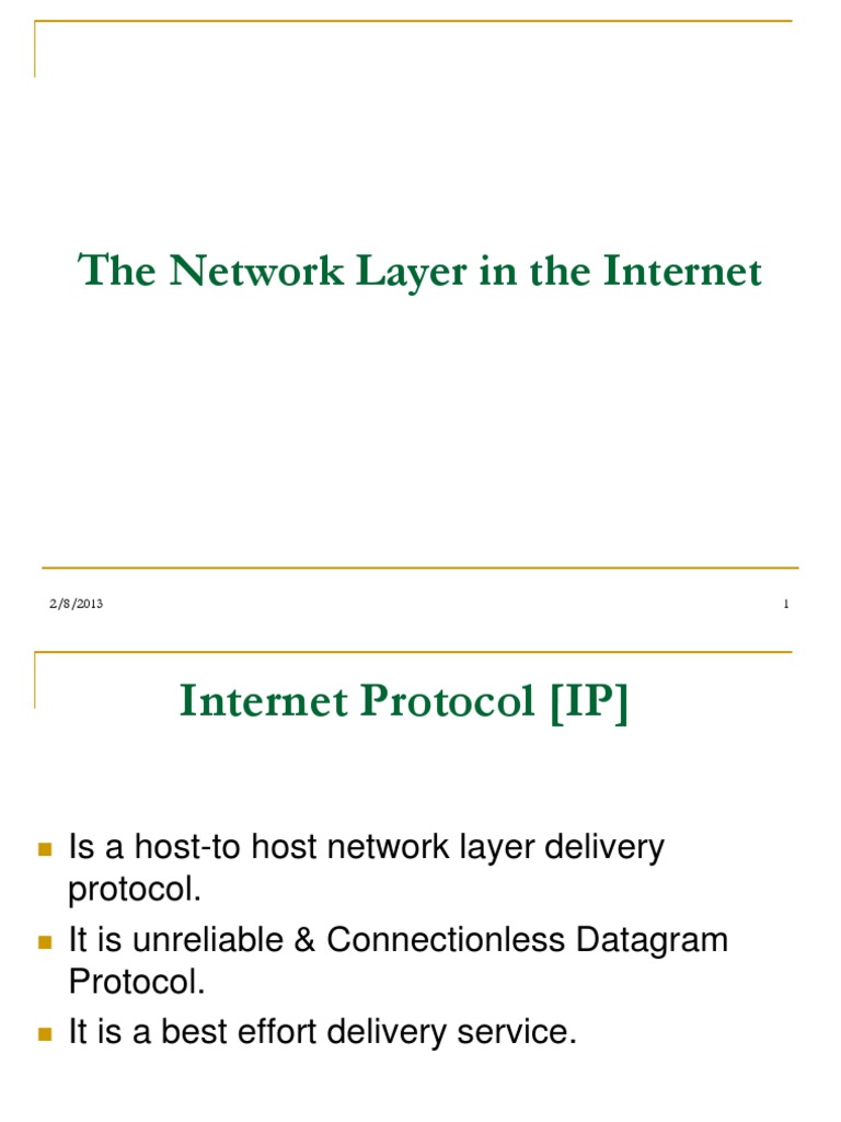 The Network Layer in The Internet | PDF | Internet Protocols | Ip Address