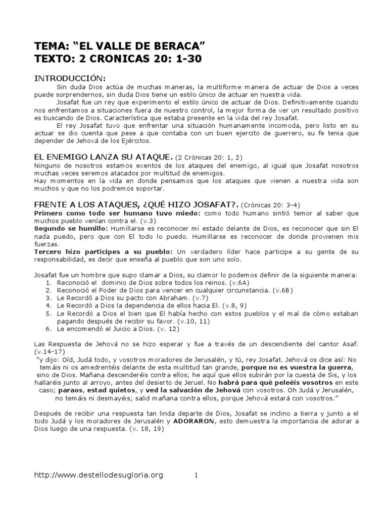 El Valle de Beraca | PDF | Dios | Fe