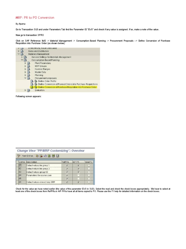 MRP-PR To PO Conversion | PDF