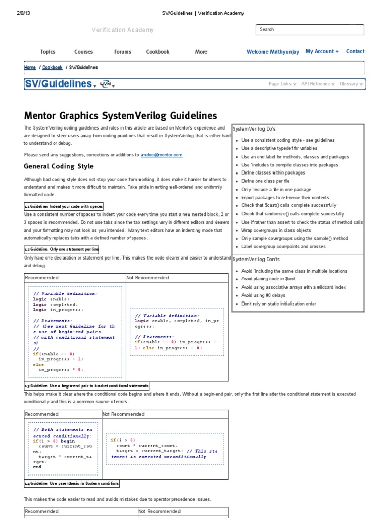 SystemVerilog Coding Guidelines | PDF | Variable (Computer Science ...