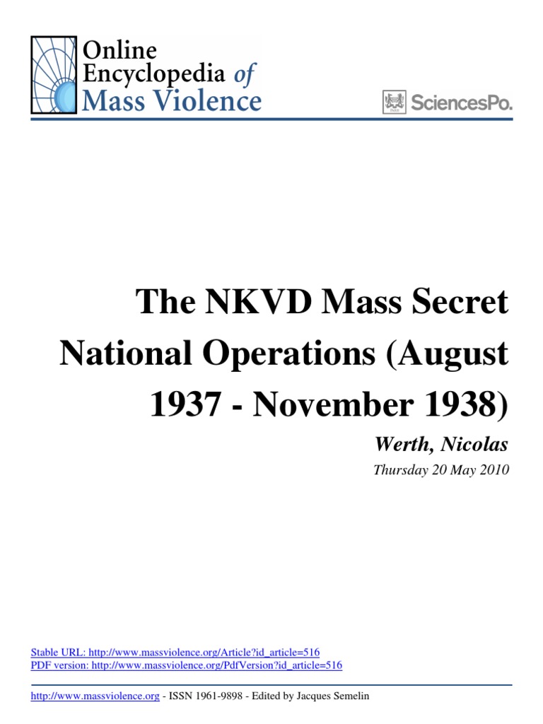 NKVD Mass Secret Operations | PDF | Nkvd | Joseph Stalin