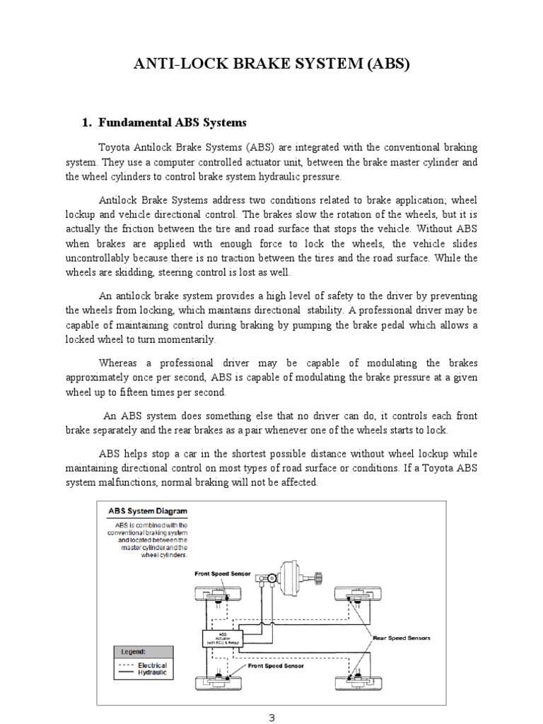 Anti Lock Brake System Abs Pdf Anti Lock Braking System Brake