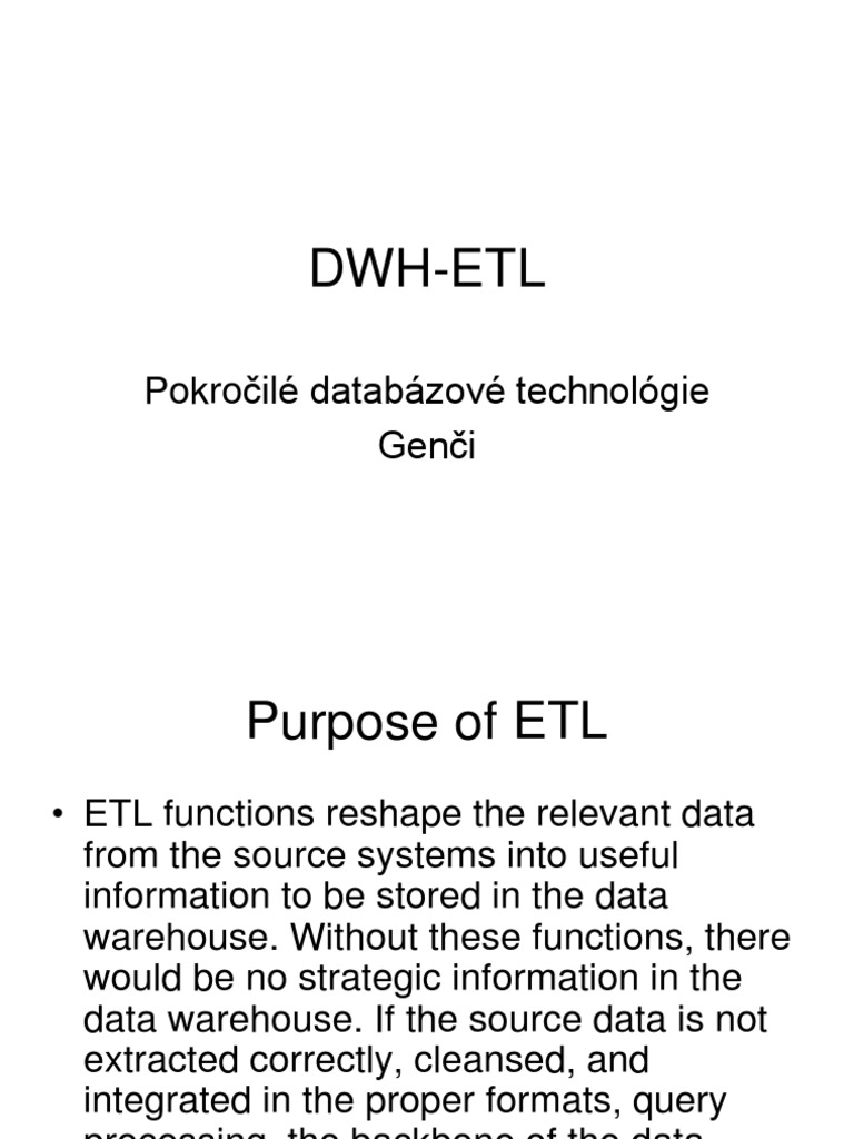 03 Etl 081028 2055 | PDF | Data Warehouse | Databases