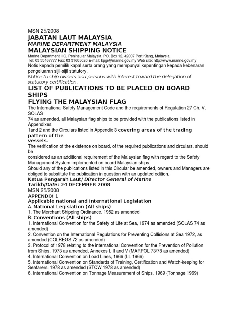 List Publication On Board of Ships | PDF | Ships | Tide