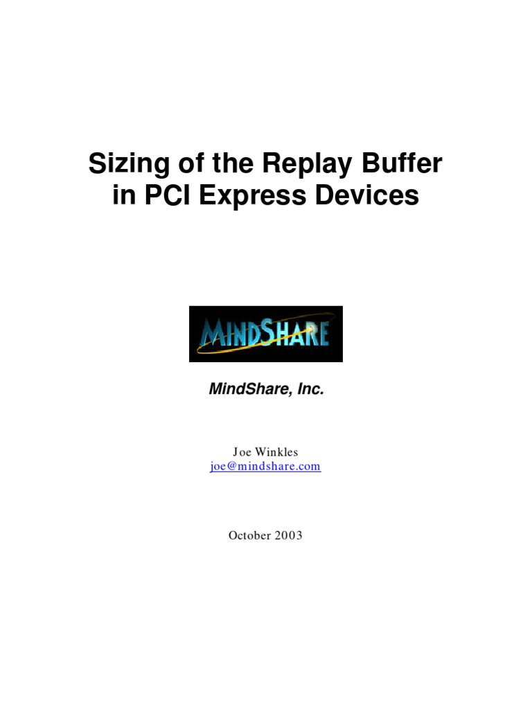MindShare PCIe Replay Buffer Sizing | PDF | Transmission Control ...