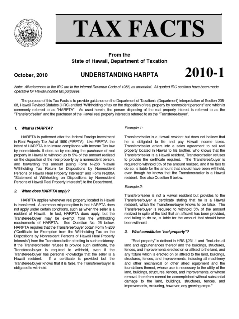 HARPTA FAQs | Download Free PDF | Withholding Tax | Taxation In The ...