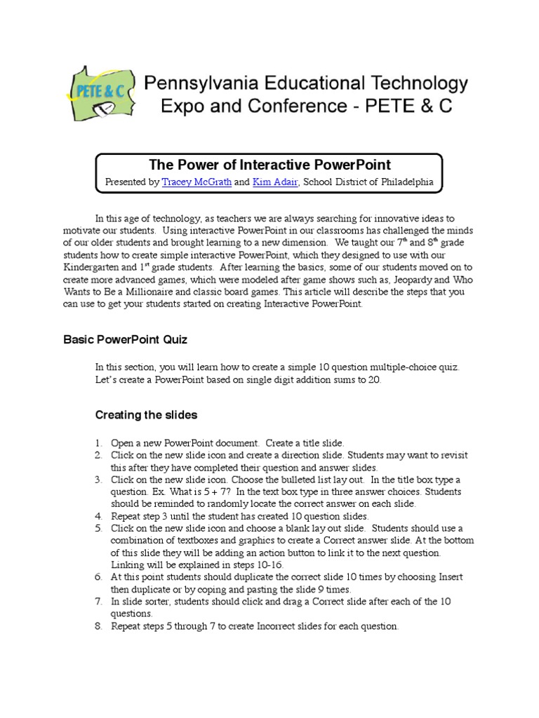 Interactive Power Points | PDF | Hyperlink | Microsoft Power Point