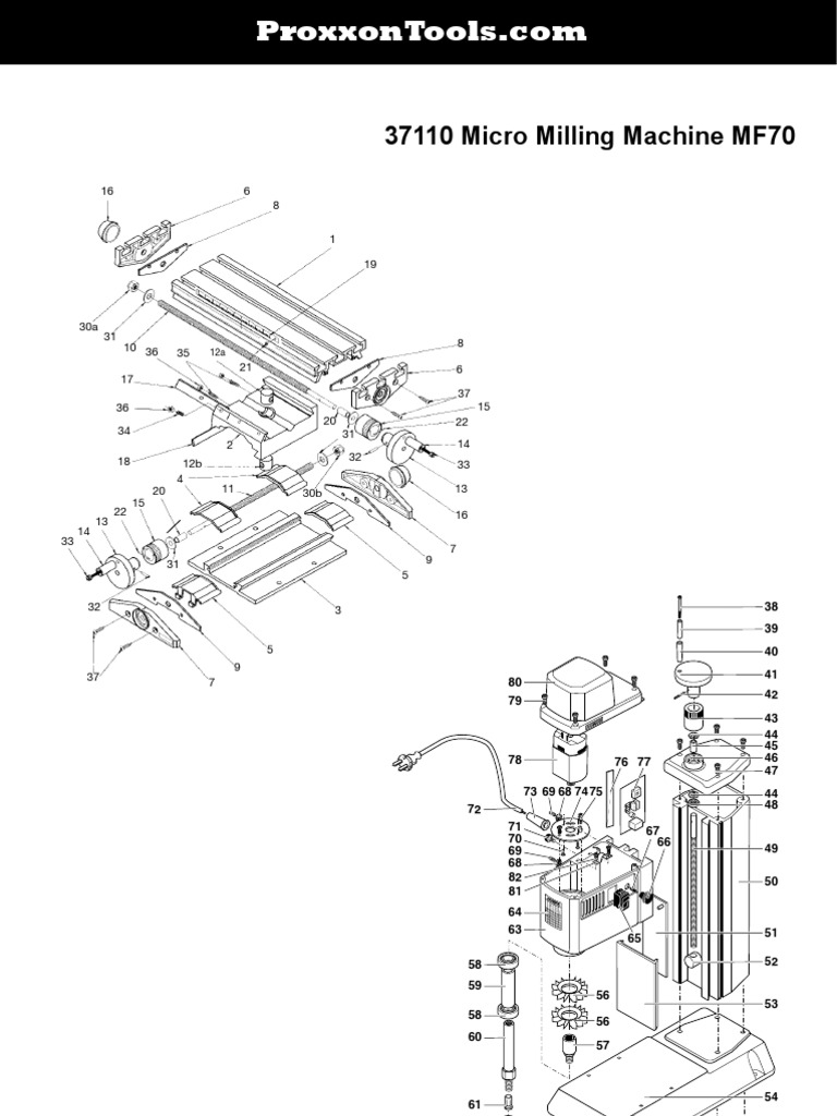 Proxxon Mf70 - Parts | PDF