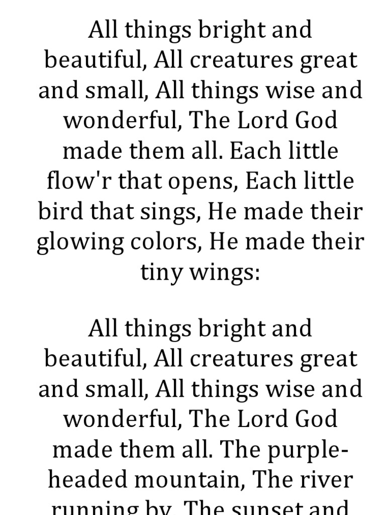 All Things Bright and Beautiful | PDF | Nature