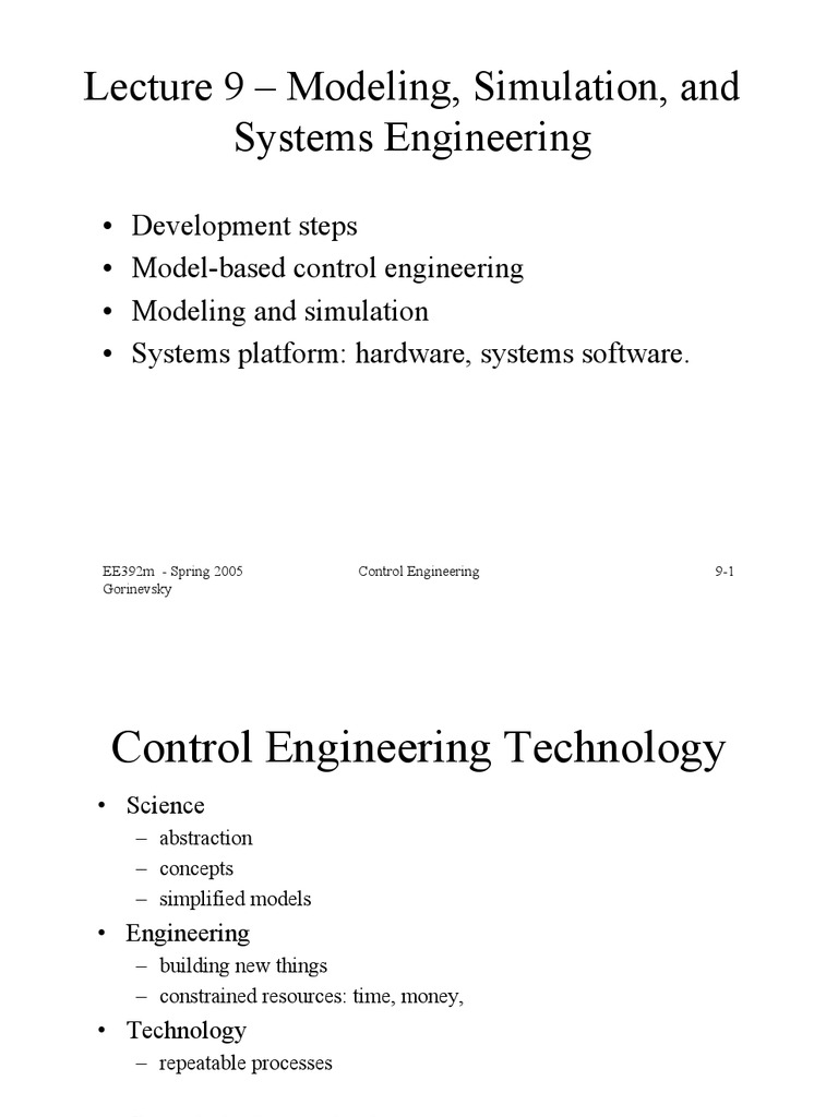 Modeling Simulation and System Engineering Lecture PDF | PDF ...
