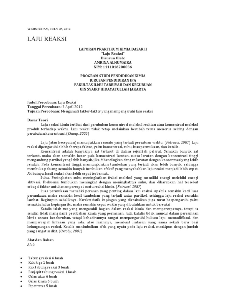 Katalis Dan Laju RX | PDF