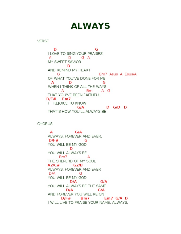 Always: A Song of Praise | PDF