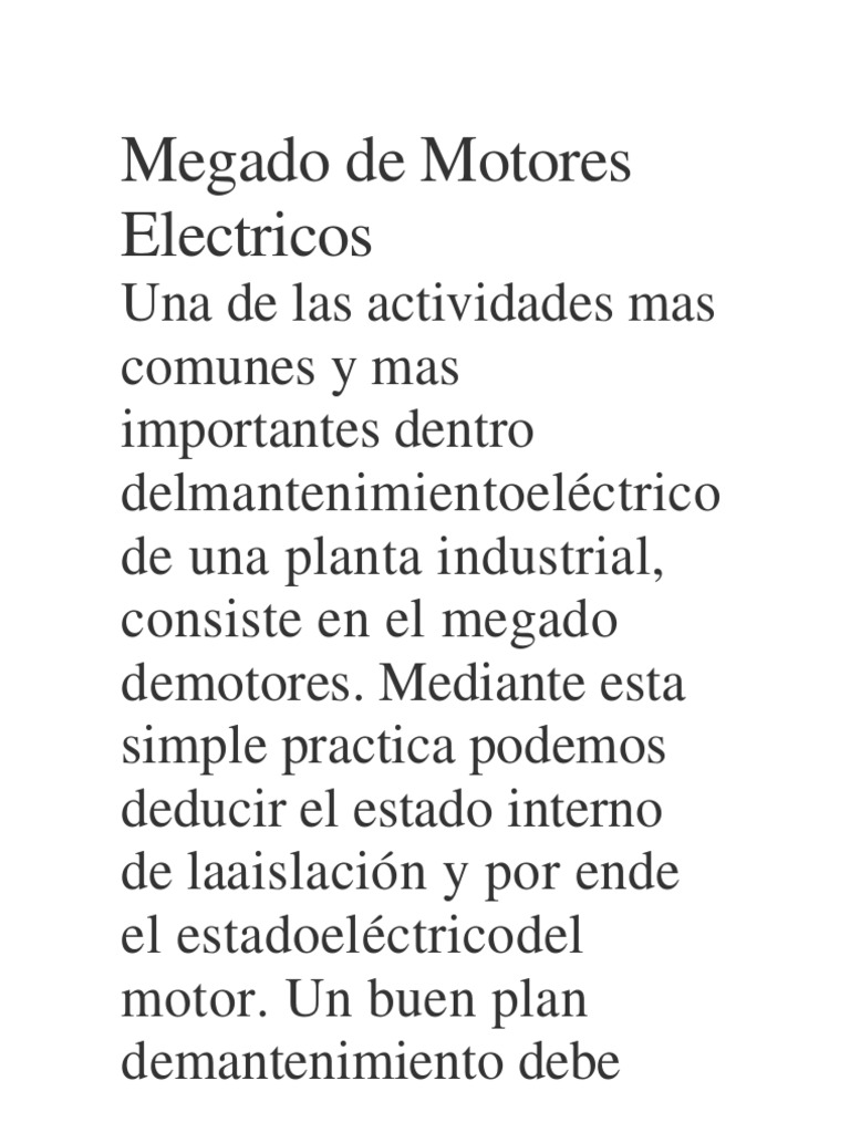 Megado de Motores Electricos | PDF