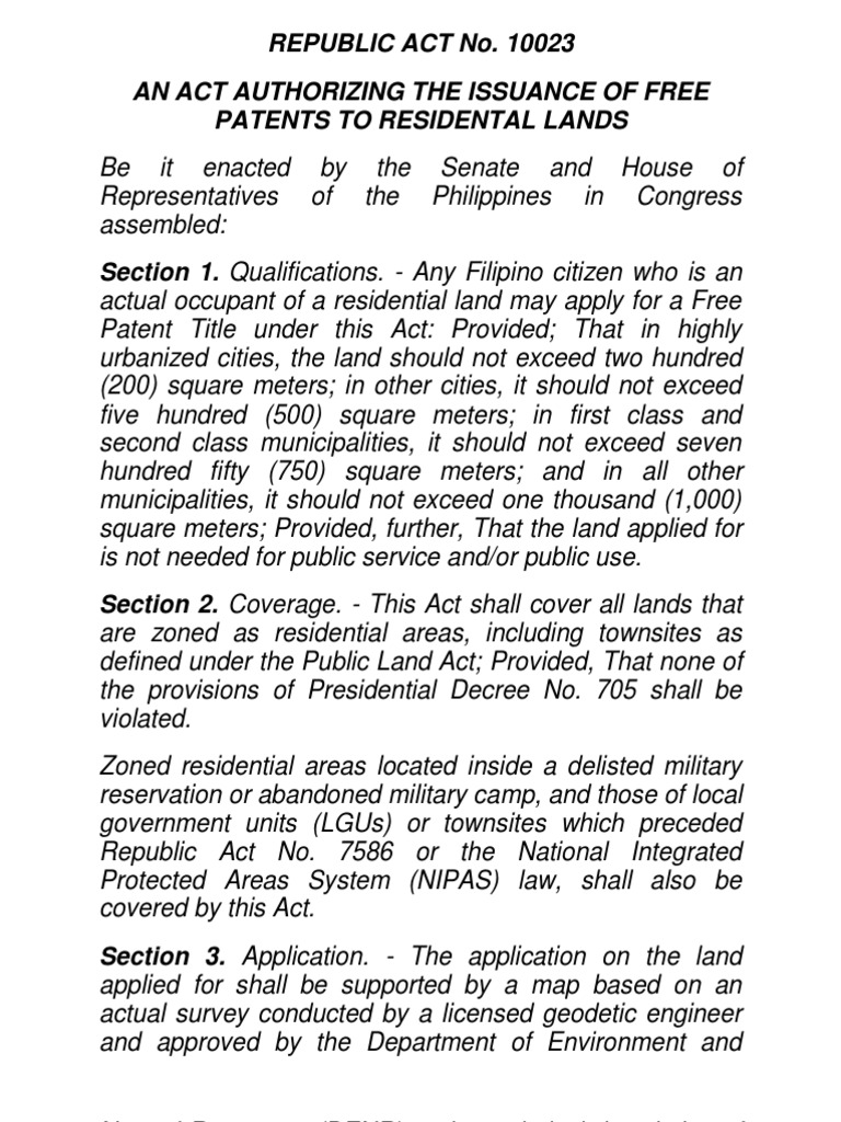 Ra 10023 | PDF | Repeal | Patent