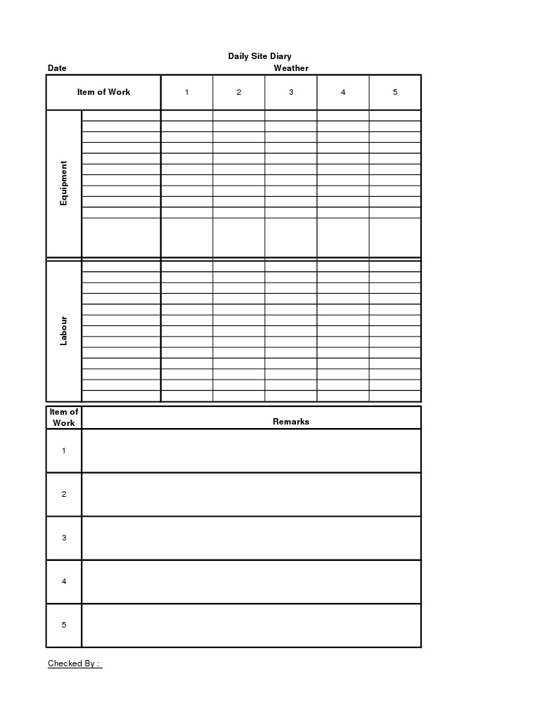 Daily Site Diary Template | PDF