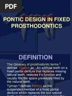 Pontics in Fixed Partial Denture | PDF | Dentures | Mouth