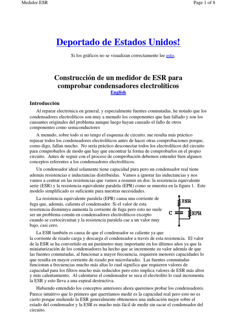 Kakopa Medidor de ESR para Probar Capacitores | PDF | Condensador ...