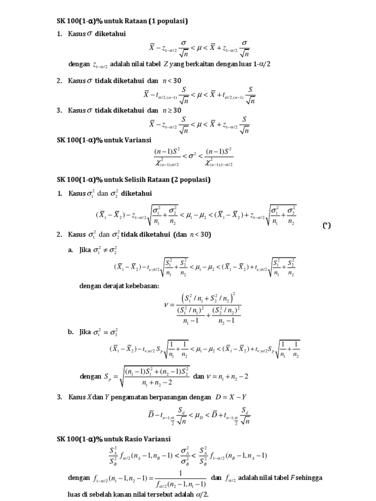 Tabel Rumus SK | PDF