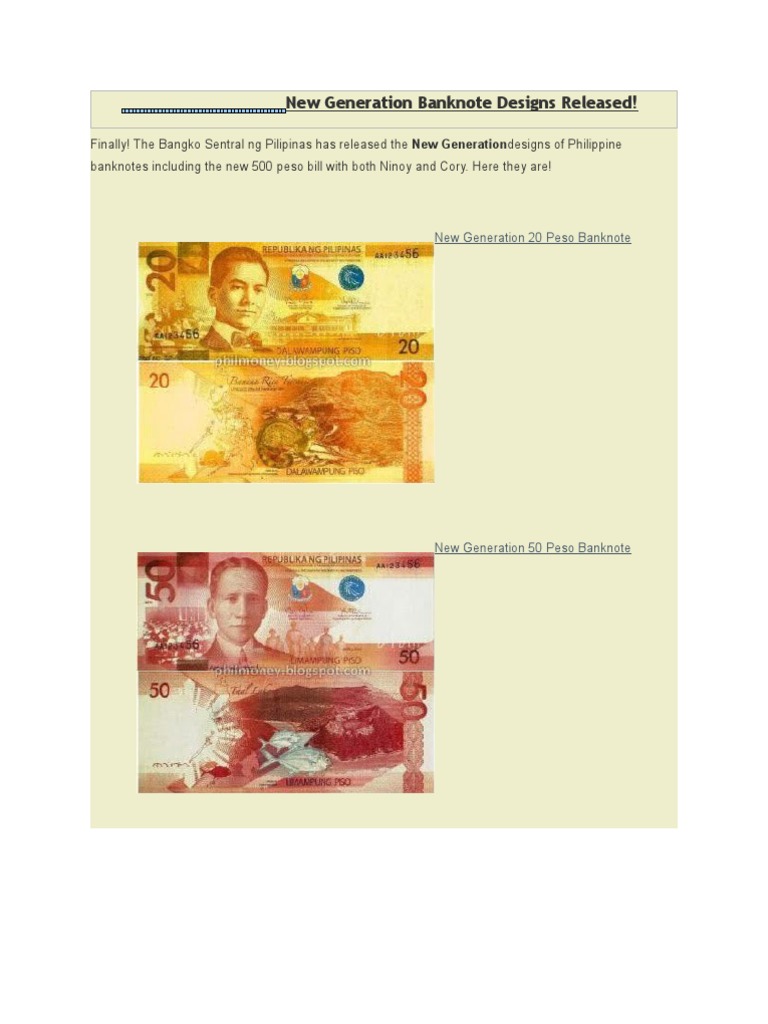 Banknotes | PDF | Philippines | Currency