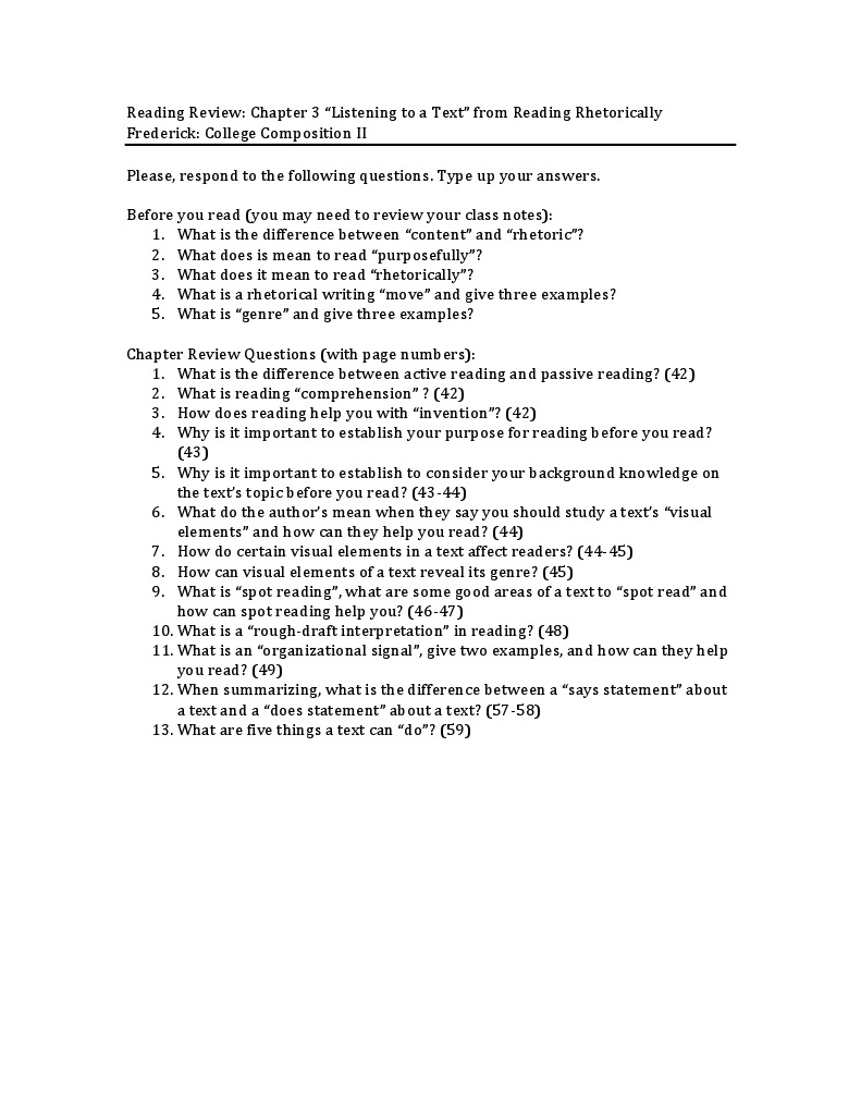 Review Chapter 3 Reading Rhetorically | PDF | Reading (Process) | Rhetoric