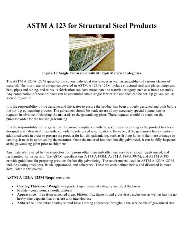 Astm A123 PDF | PDF | Galvanization | Metallurgy