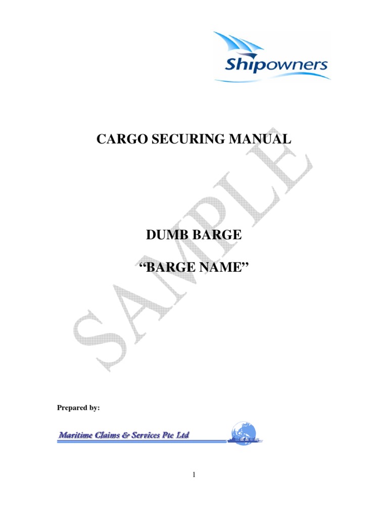 Barge Securing Manual | PDF | Cargo | Barge