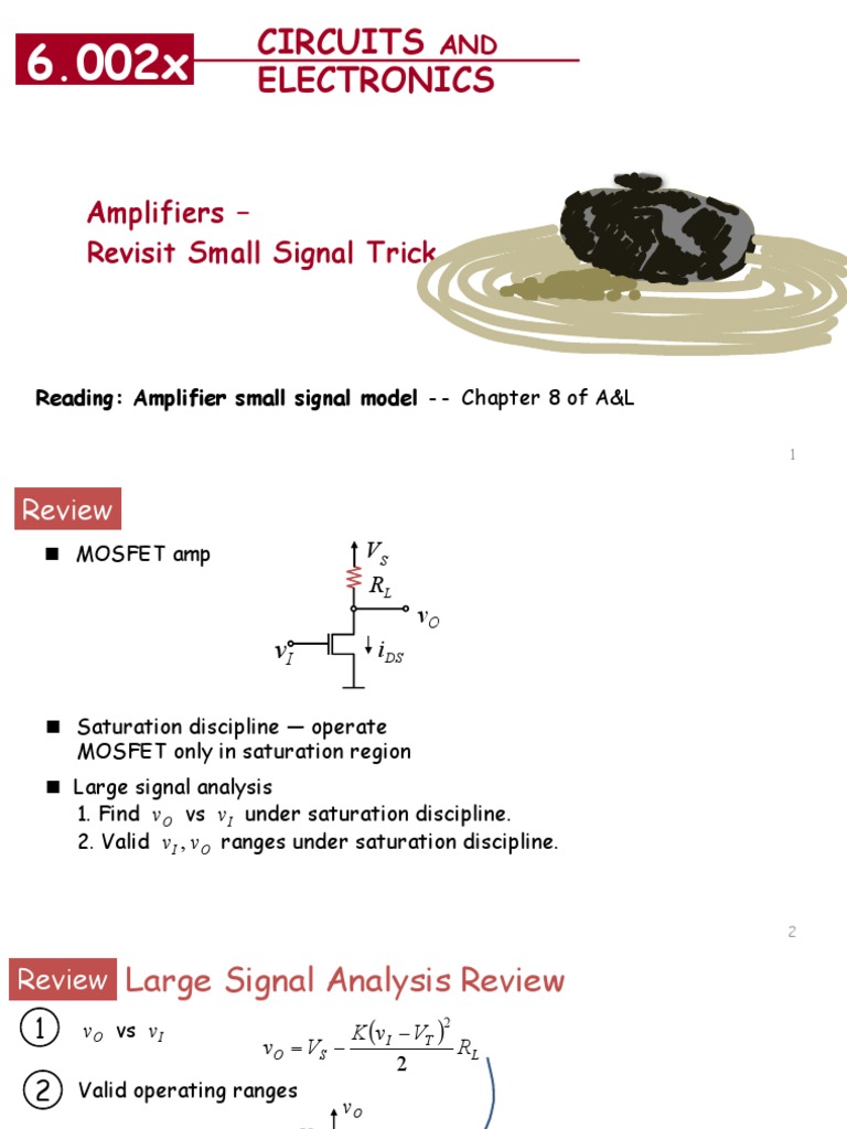 Amplifiers - Revisit Small Signal Trick: Reading: Amplifier Small ...