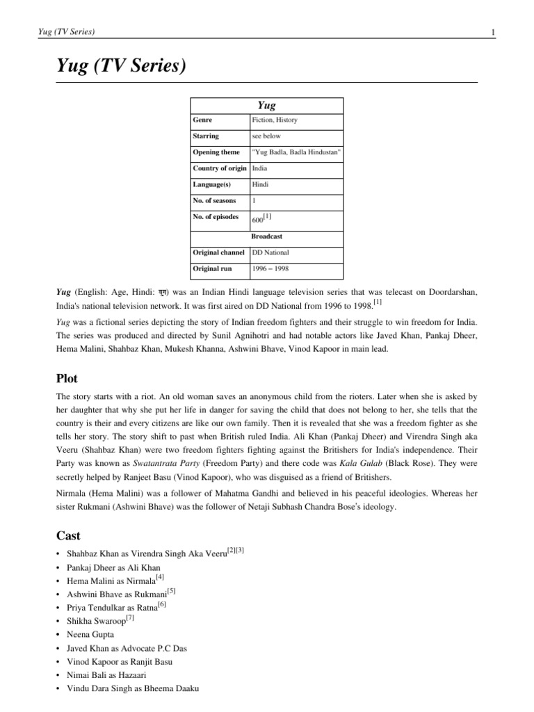 Yug (TV Series) | PDF