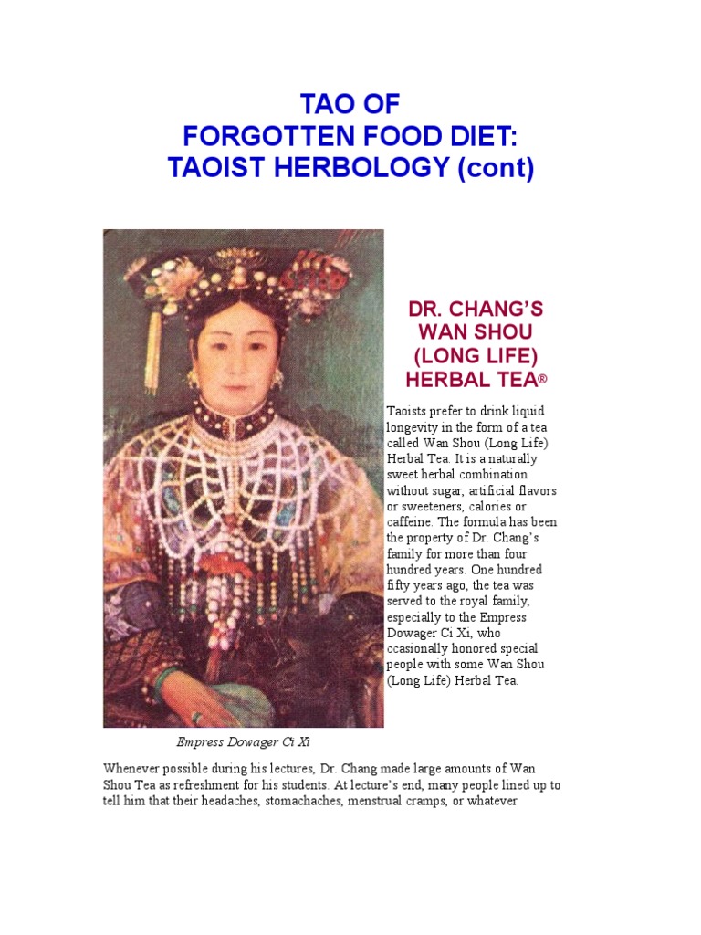 Tao of Forgotten Food Diet: Taoist Herbology (Cont) : Dr. Chang'S Wan ...