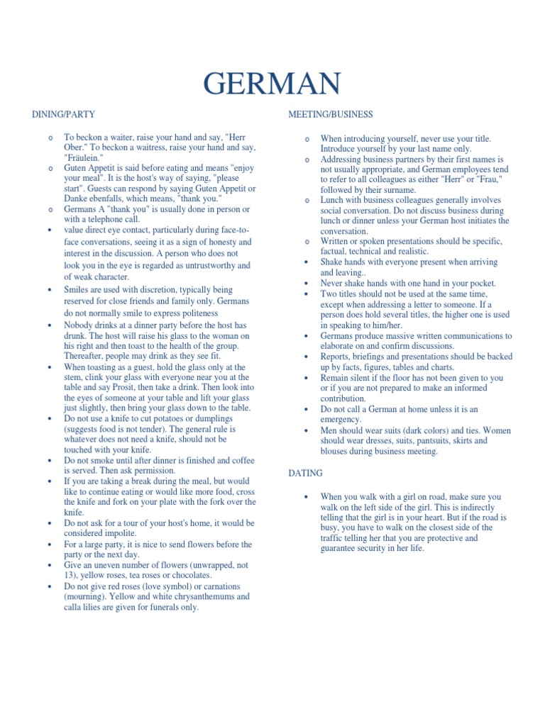 German's Verbal and Non Verbal Communication | PDF | Nonverbal ...