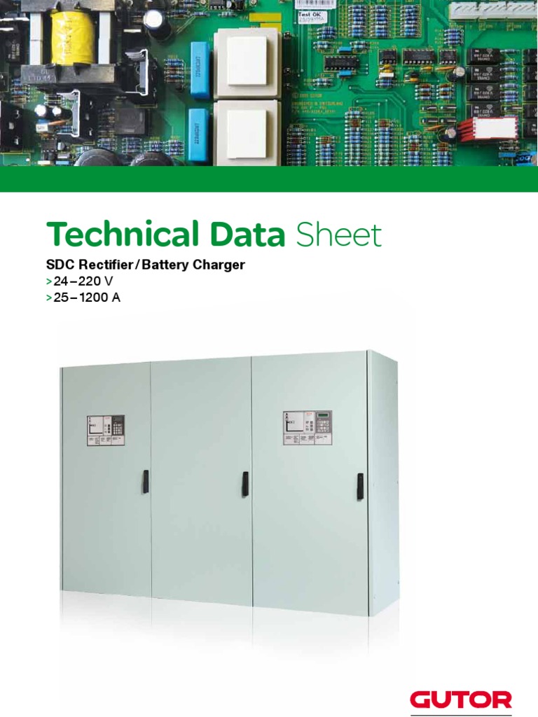 Technical Data Sheet - SDC PDF | PDF | Rectifier | Battery Charger