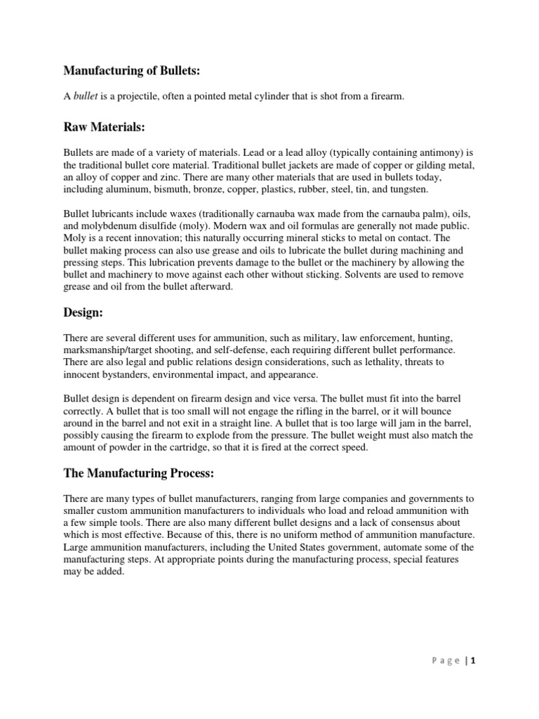The Manufacturing Process: An Overview of Bullet Production Methods ...