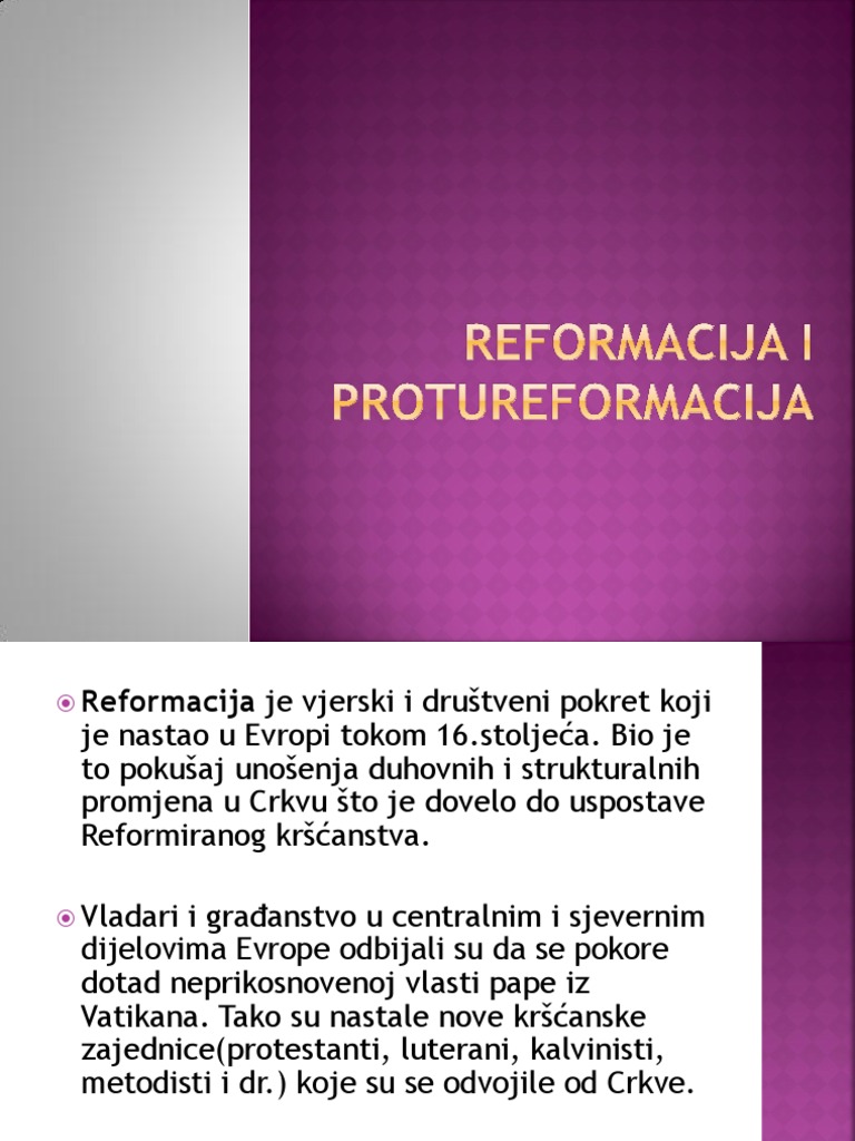 Reformacija I Protureformacija | PDF