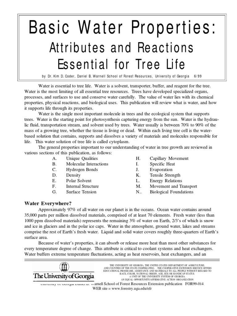 Basic Water Properties | Download Free PDF | Properties Of Water | Ion