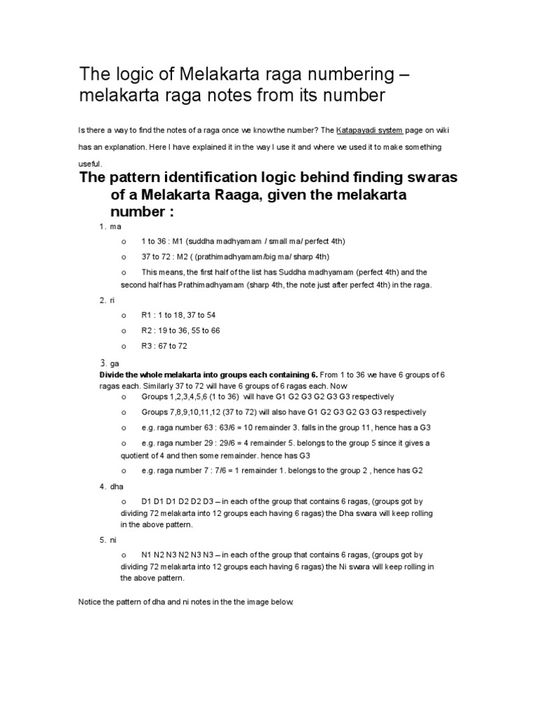 Melakarta Raga Note Patterns | PDF | Classical And Art Music Traditions ...