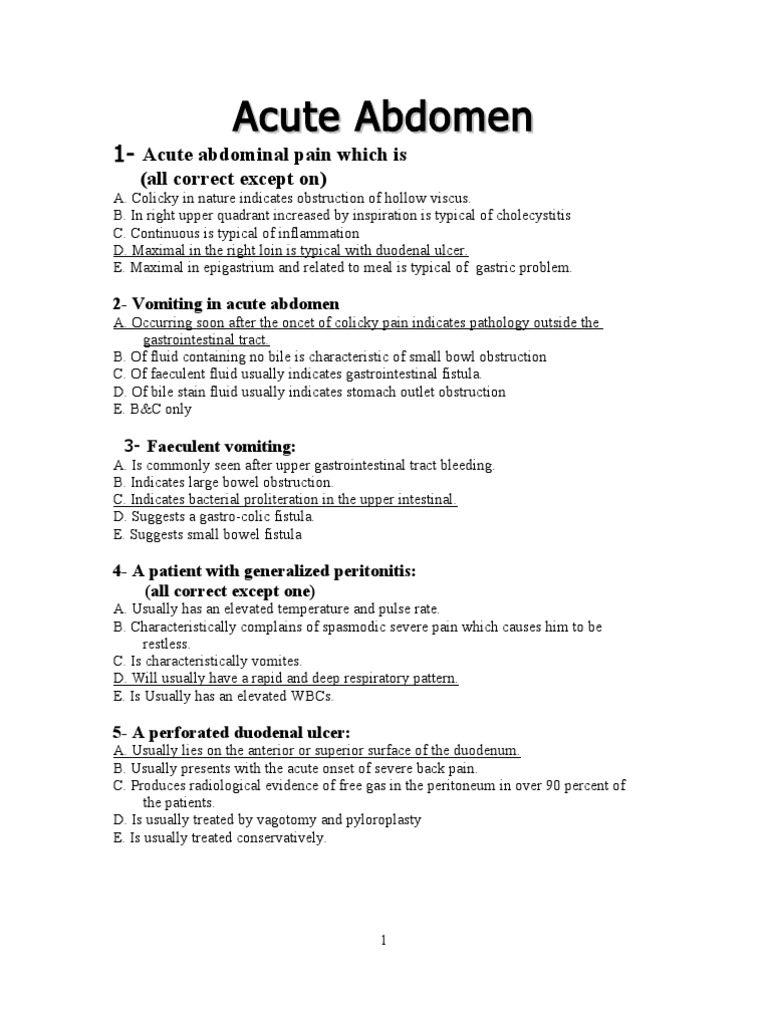 Acute Abdomen | PDF | Gastrointestinal Tract | Gastroenterology