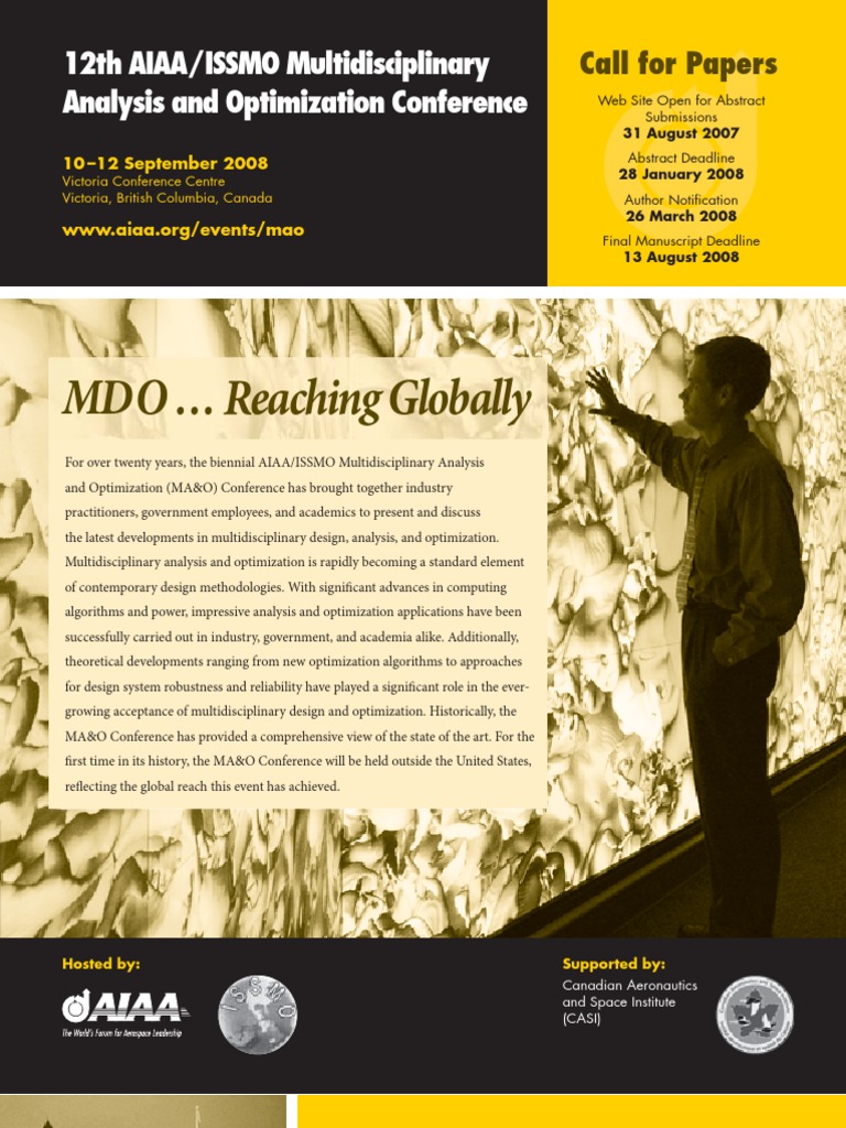 MDO Reaching Globally: 12th AIAA/ISSMO Multidisciplinary Analysis and ...